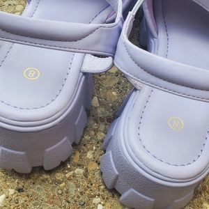 Shoes | Purple Pastel Flange Platform Sandals Womens 8 | Poshmark